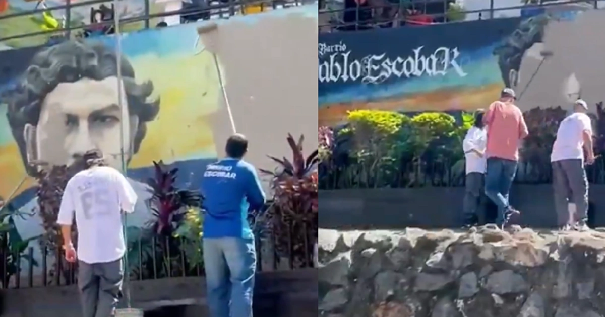 VIDEO | Borran mural de Pablo Escobar en el barrio que el capo fundó en ...