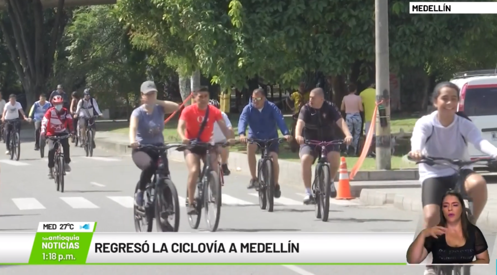 Regresó la ciclovía a Medellín - Teleantioquia